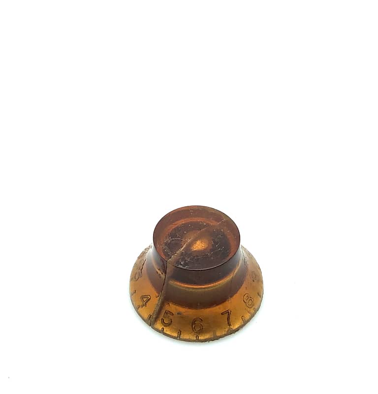 Gibson Vintage Bell Bonnet Knob 19?? Amber | Reverb