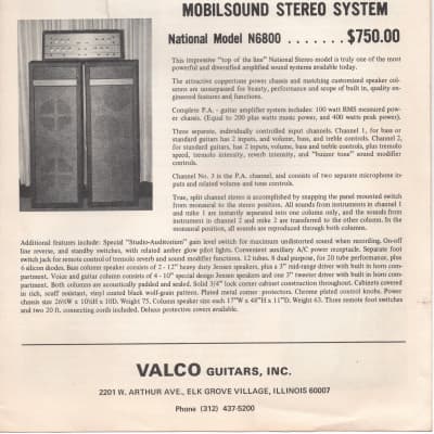 National Guitars & Amplifiers, Catalog, circa late 60's | Reverb