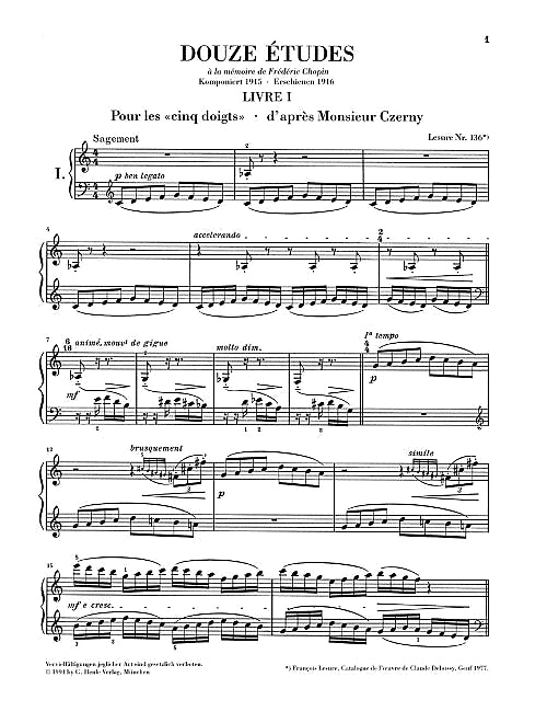 Claude Debussy 12 Etudes Piano Solo | Reverb