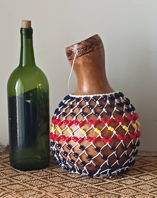 Sekere (medium Yoruba-style netted gourd rattle) | Reverb