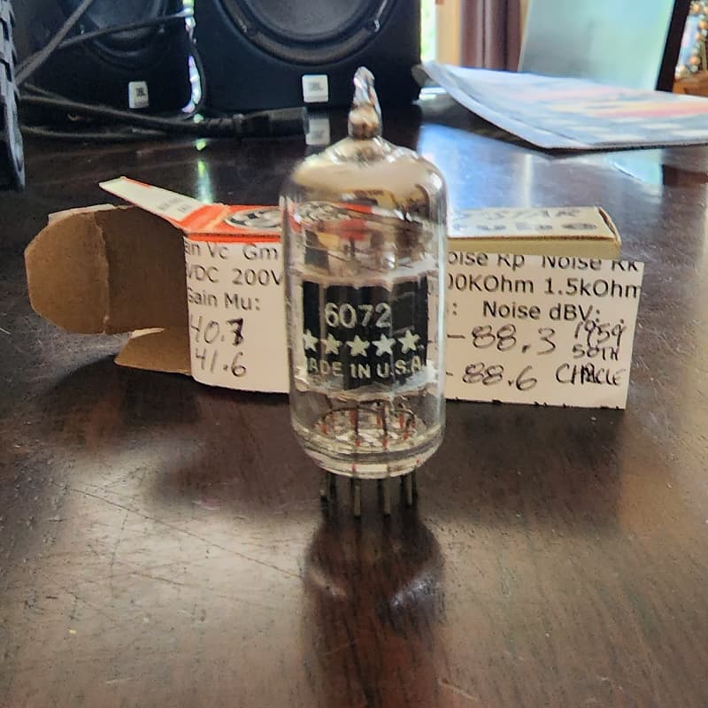 GE 5 Star 6072 Tube Triple Mica Black Plates NOS 1959 Tube | Reverb