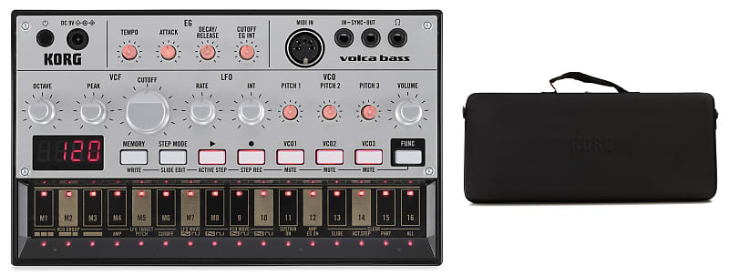 Korg Volca Bass Analog Bass Synth Module and Sequencer Bundle | Reverb