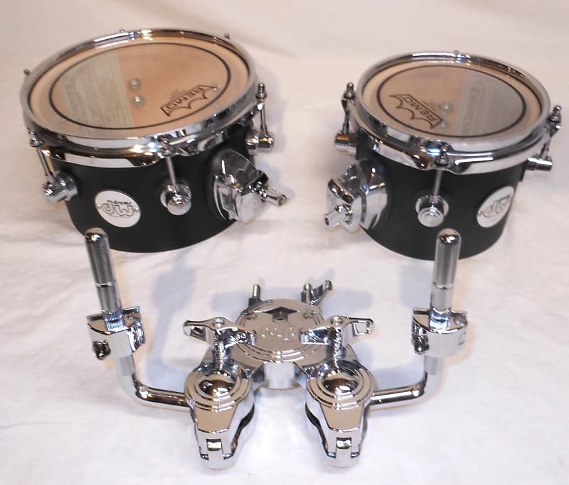 DW DESIGN SERIES 6" & 8" SATIN BLACK CONCERT TOMS w/DW TOM | Reverb