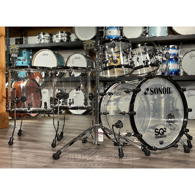 Sonor SQ2 5pc Drum Set X-Ray Acrylic w/Black Hardware | Reverb