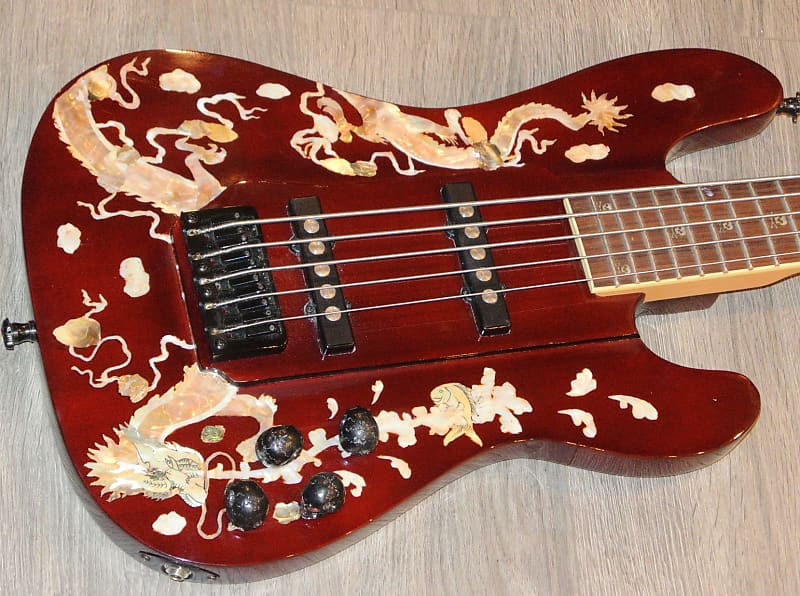 Antoniotsai 5 String Active Bass With Awesome Dragon and | Reverb