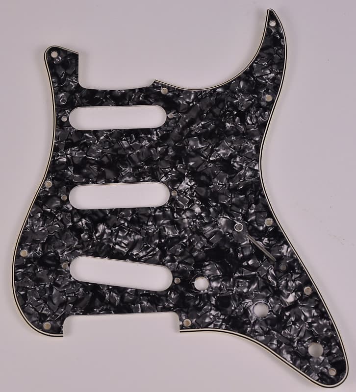 Vintage Fender 3 Ply Stratocaster Black Pearloid Pickguard | Reverb