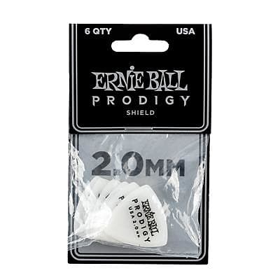 Ernie Ball Prodigy Picks 6-Pack 2.0Mm White Shield | Reverb UK
