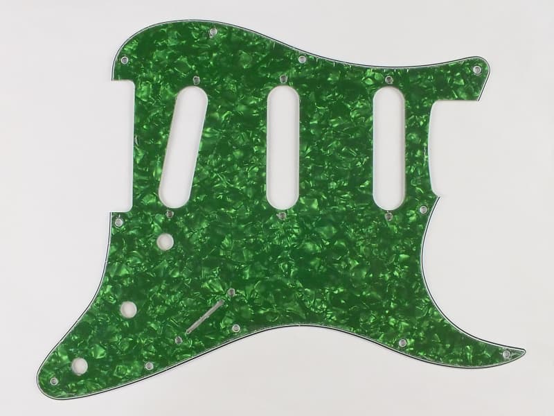Stratocaster Green Pearl Scratch Plate 11 hole Pickguard SSS | Reverb