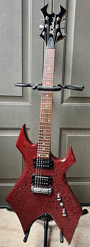 B.C. Rich Warlock Bronze Series Black / Red Crackle "The | Reverb