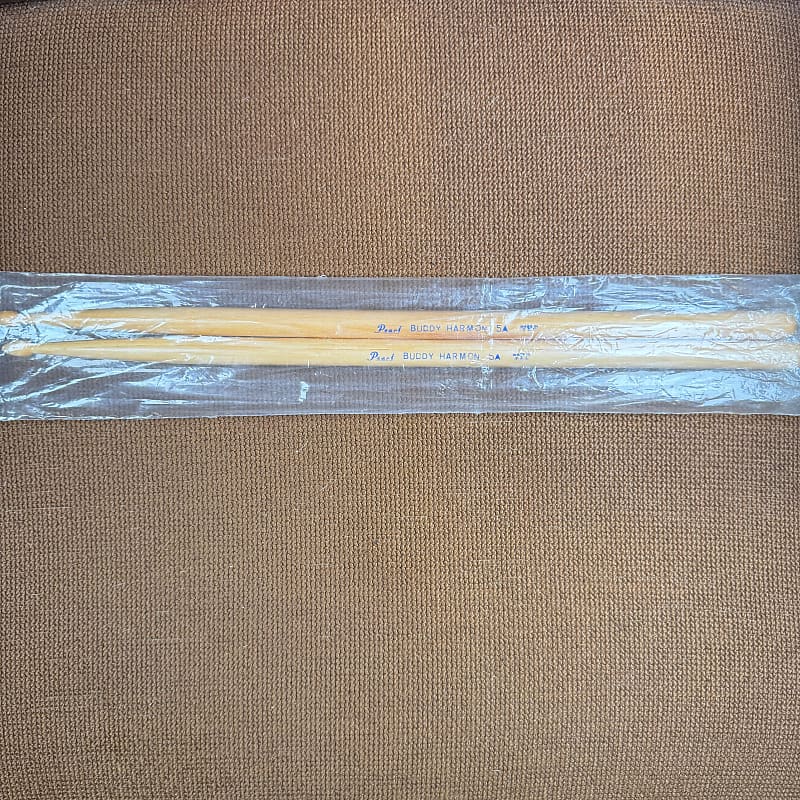 1970s Pearl Buddy Harmon 5A Wood Tip Hickory Drum Sticks NOS | Reverb