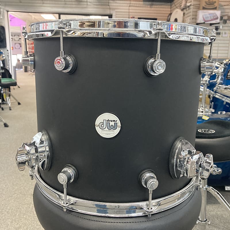 DW Design Series 12x14 Floor Tom - Satin Black Stain | Reverb