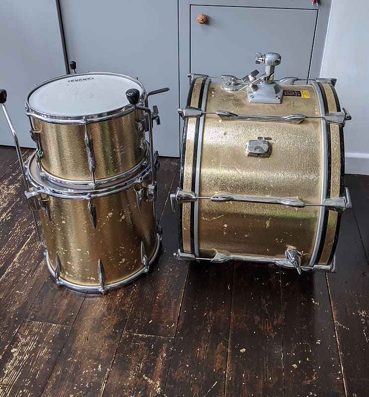 Premier vintage gold sparkle 3-piece drum kit 1970s Gold | Reverb