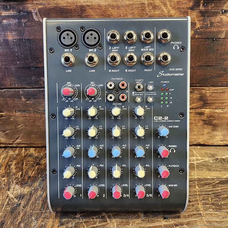 Studiomaster C2-2 2Mic/2 Stereo Mixer | Reverb