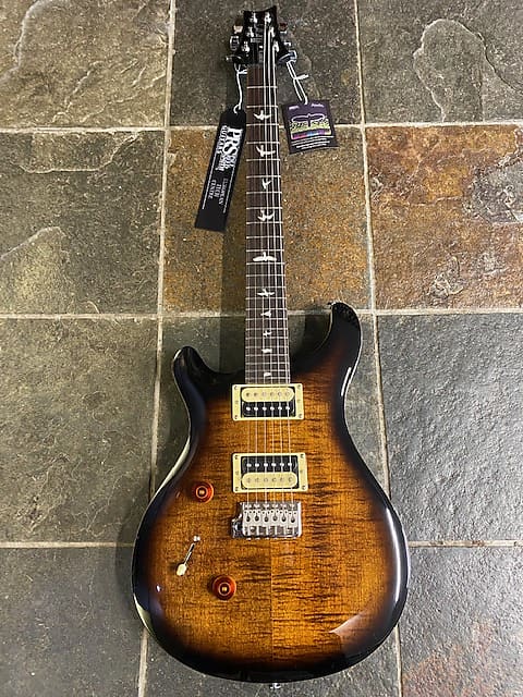 PRS SE Custom 24 Left-Handed Black Gold Burst | Reverb UK