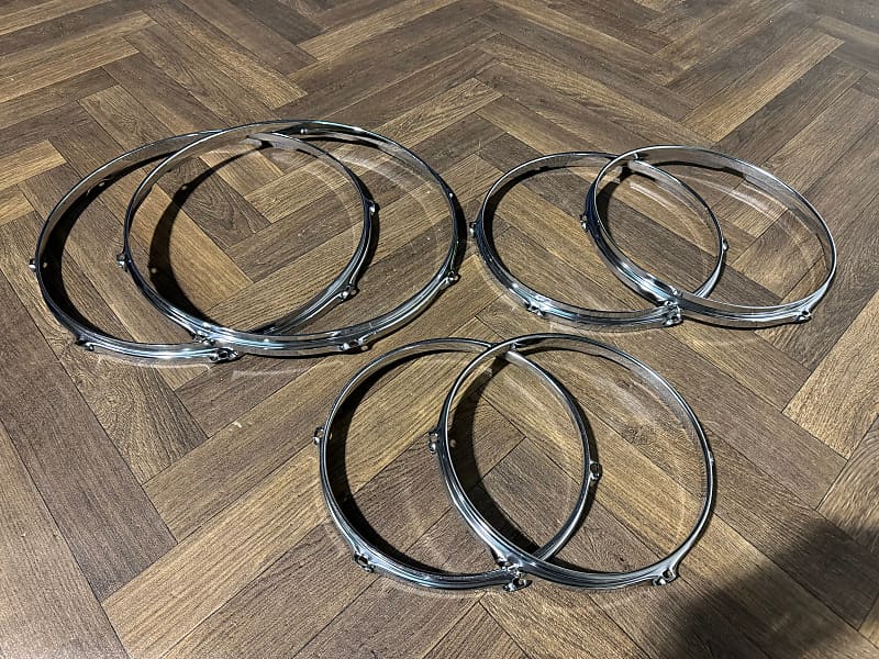 Yamaha Tom Drum Hoop Set Rims x6 / 16" 12" 10" / Hardware | Reverb