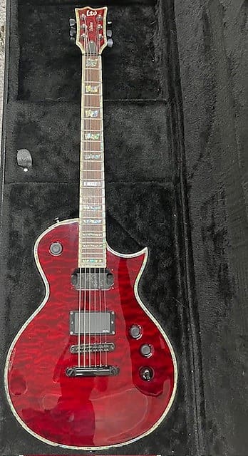 LTD by ESP Eclipse EC-1000 FM See Thru Red Solid Body | Reverb