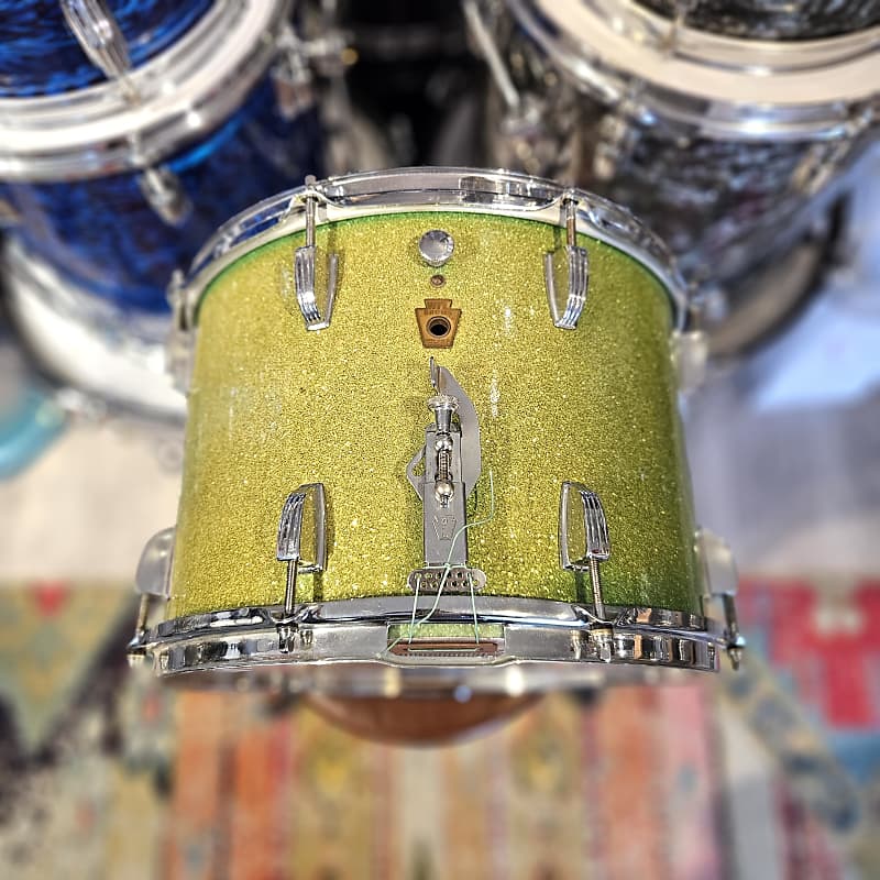 WFL 14x10" Snare Drum in Green Sparkle 3-ply 1958 | Reverb