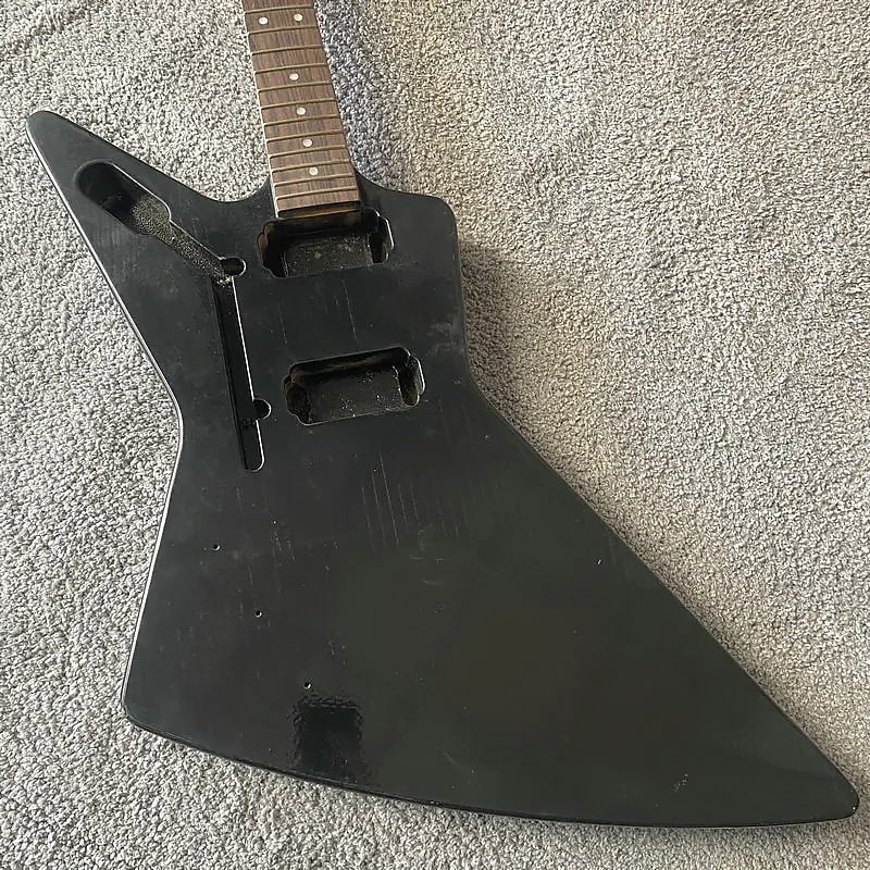 Harley Benton Black Left Handed Explorer Style Guitar Body | Reverb