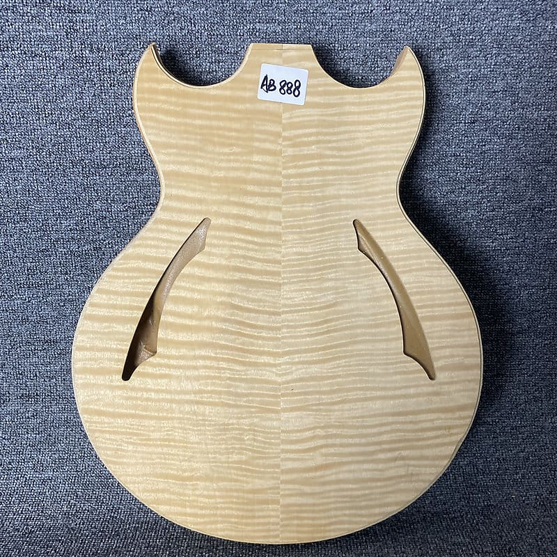 Tiger Maple Top Jazz Guitar Unfinished Body DIY Project | Reverb