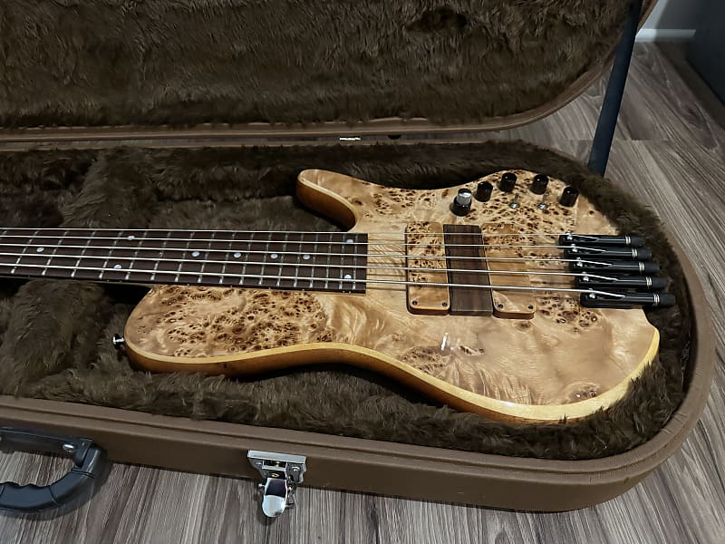 Camazon Explorer 2022 - Poplar Burl Headless 5 String Bass | Reverb