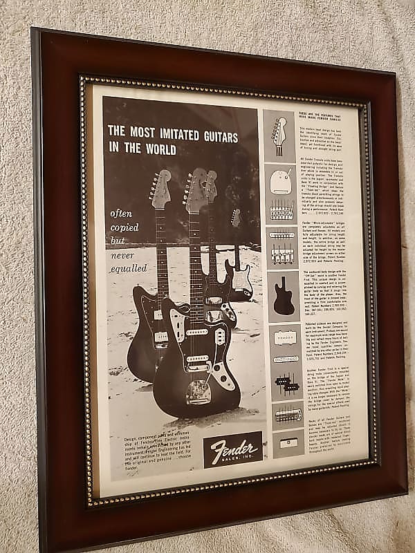 1964 Fender Guitars Promotional Ad Framed Stratocaster, | Reverb