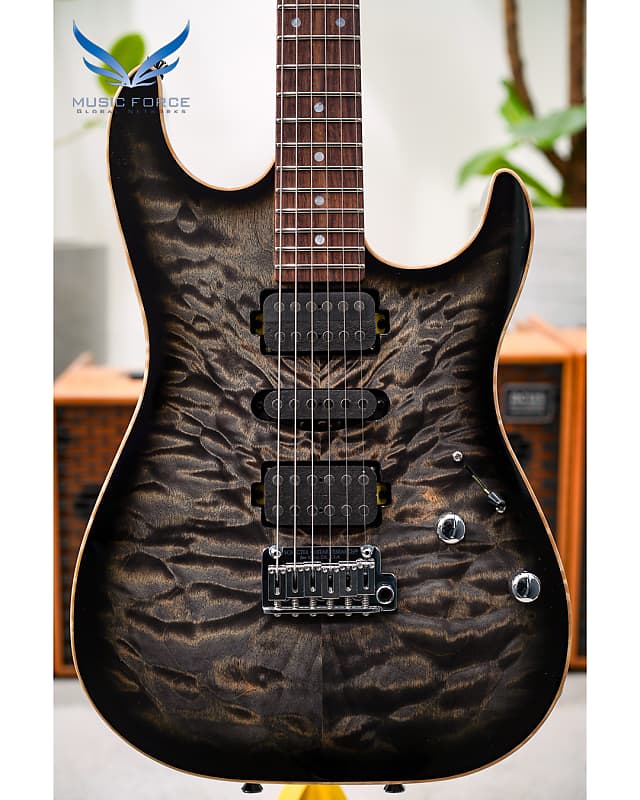 Schecter USA Custom Shop Sunset Custom II HSH QMT-Trans | Reverb