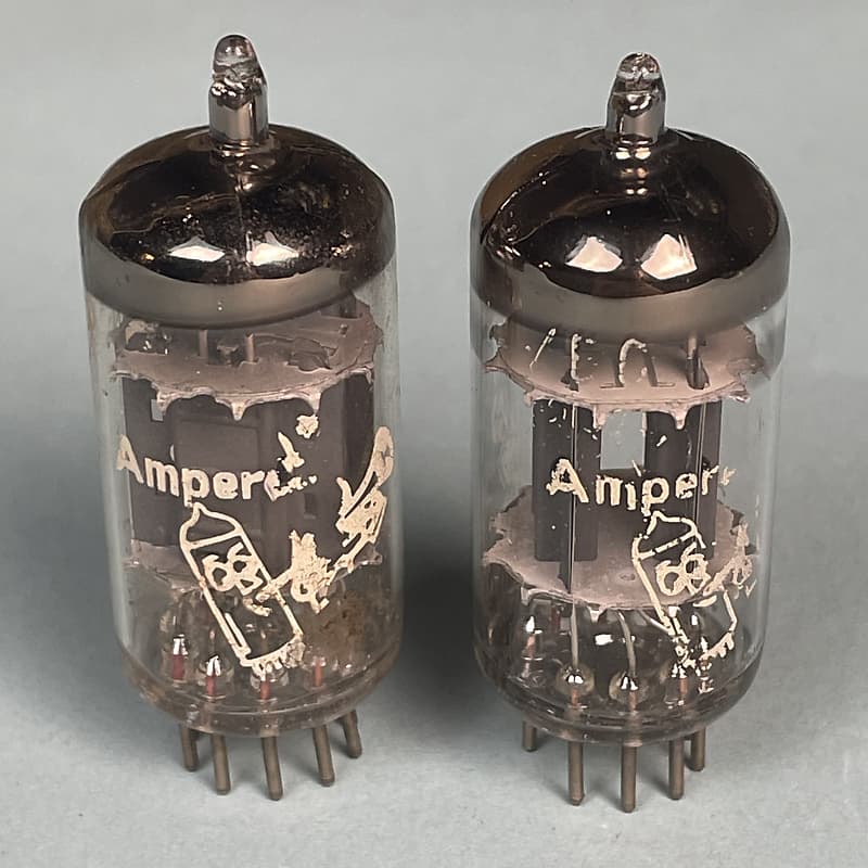 1960s Amperex 12AX7 ECC83 Bugle Boy Vintage Matched Pair | Reverb
