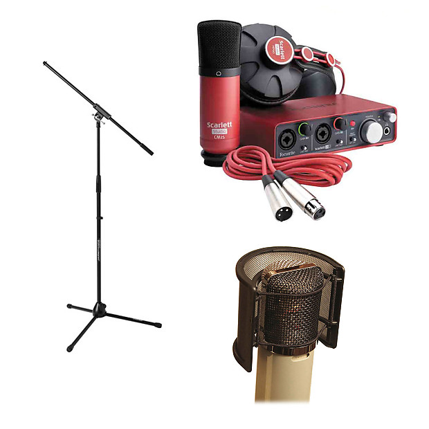 Focusrite Scarlett Studio with WindTech Popgard and Mic Stand | Reverb