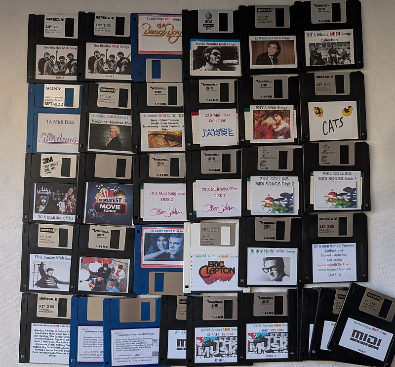 Midi Files - Vintage Floppy Disk Collection - Job lot of | Reverb UK
