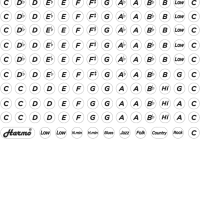 Harp Keys - Labels Stickers with Positions for Low Diatonic | Reverb
