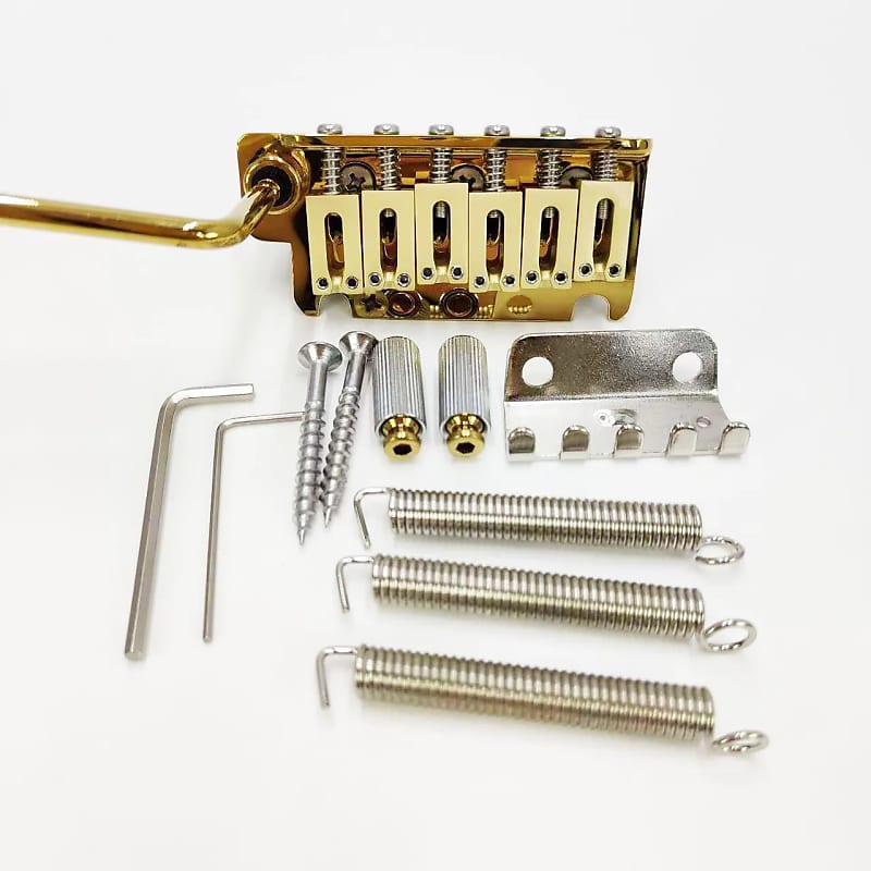 Gold Guitar Strat Style Bridge 2 Point Tremolo System | Reverb