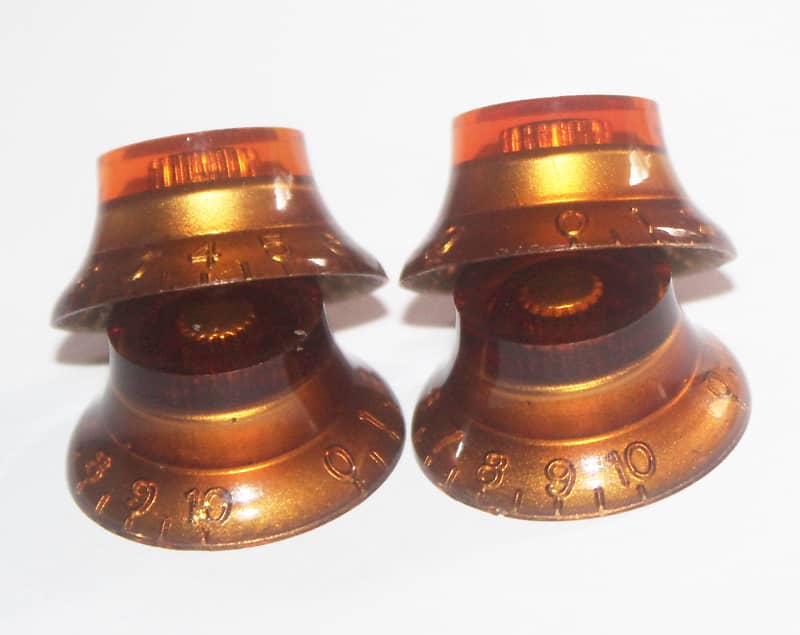 Amber Top Hat Knobs Bonnet Knobs Bell Knobs Gold | Reverb