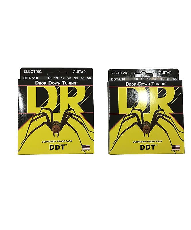 DR Guitar Strings Electric 2-Pack DDT 7-String Drop Down | Reverb