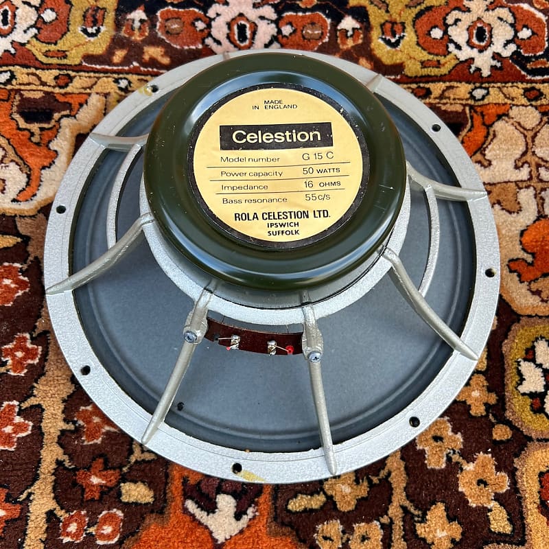 Vintage 1975 Celestion G15 G15C 50w 16ohm 15" Greenback | Reverb