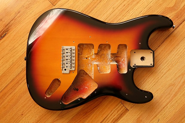 Sunburst Strat Body with Bridge/tremolo | Reverb