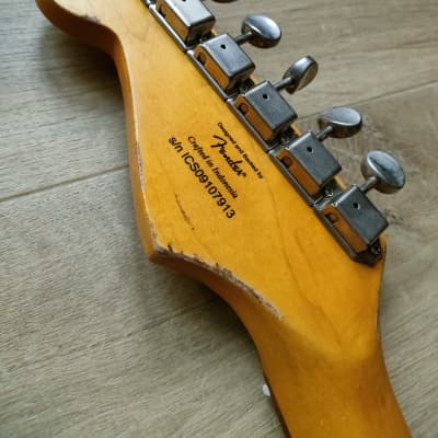 Fender Squier affinity stratocaster Reliced '62' Seafoam - | Reverb