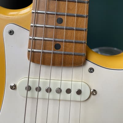 10S Stratocaster Aged Yellow nitro relic with roasted maple | Reverb