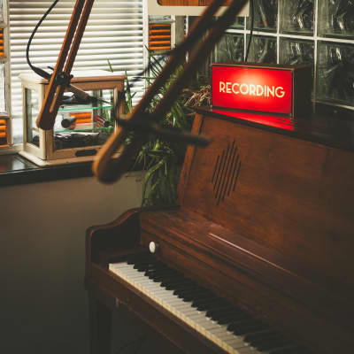 Recording Lightbox - studio lighting - retro style RED sign - | Reverb