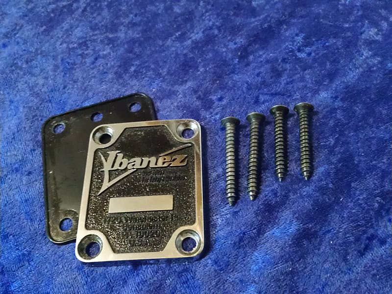 1980s Ibanez USA Custom Neck Plate w/pad and screws | Reverb