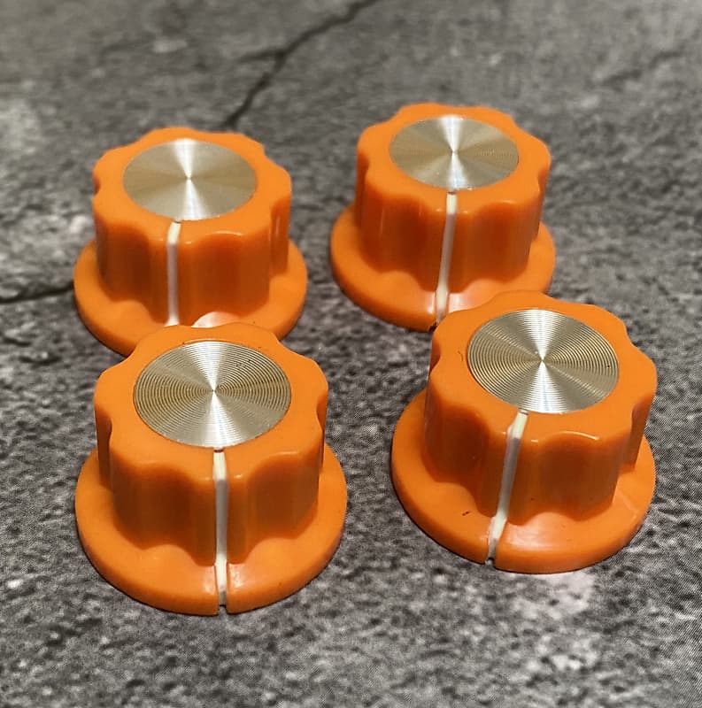 4x Orange Boss 1100 Guitar Pedal Fluted Skirt Control Knob | Reverb