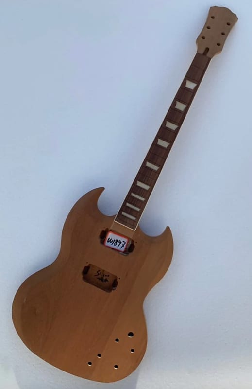 Unfinished Mahogany Wood SG Style Guitar Body with Neck, | Reverb