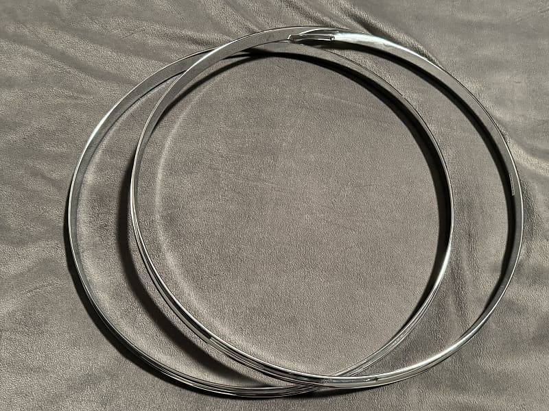 14” Single Flange Chrome Over Brass Snare Hoops | Reverb