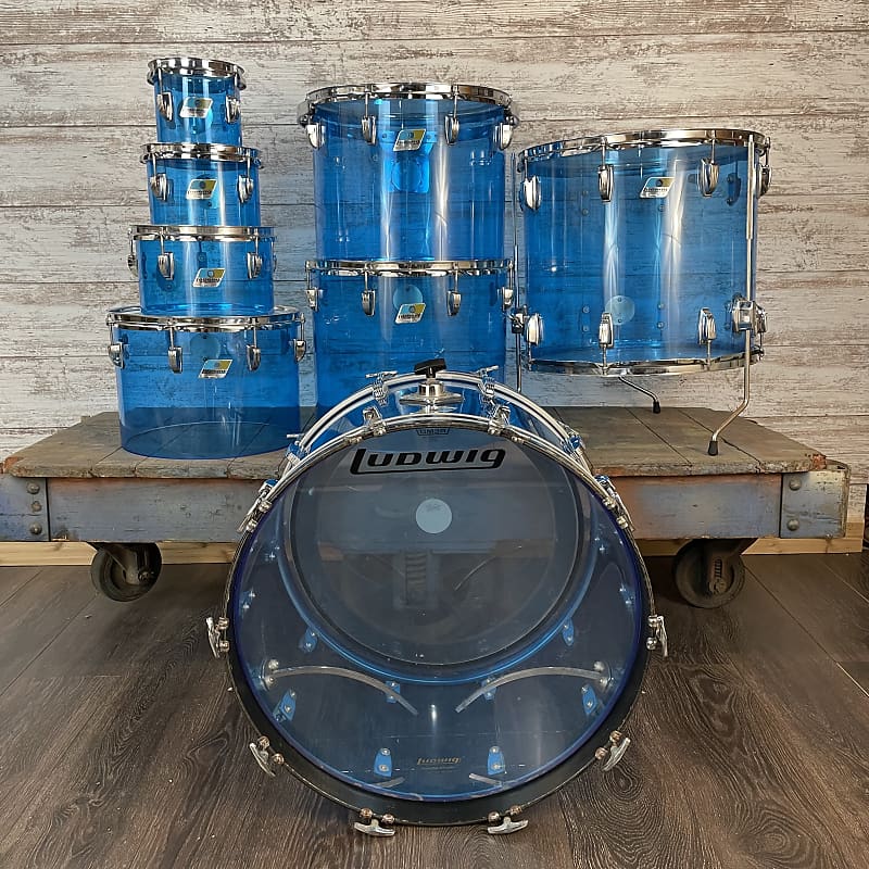 Ludwig Octaplus Partial Blue Vistalite 8 Piece Drum Set | Reverb