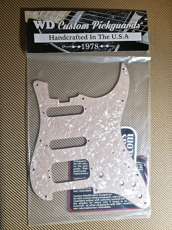 WD Pickguards Stratocaster 11 hole HSS Cream Pearloid | Reverb