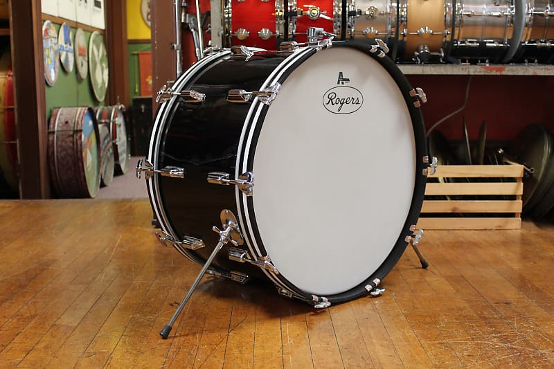 1970s Rogers 14x24 Bass Drum in Jet Black | Reverb