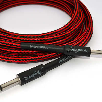 Magma Instrument Cable, 1/4" Right Angle Rean By Neutrix, Red | Reverb