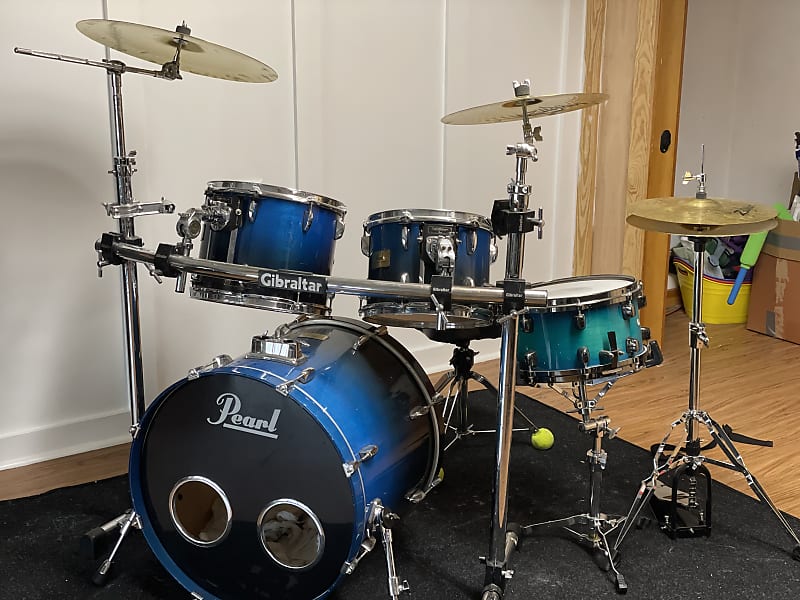 Pearl Session Custom Drum Kit - Blue Burst Lacquer | Reverb