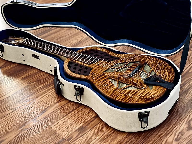 Nicholas Guitars Wood Tricone Resonator, Quilted Maple Top, | Reverb