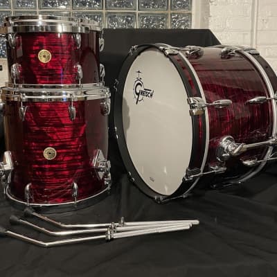 Gretsch USA Custom 3 Piece Shell Pack, Ruby Red Pearl Nitron | Reverb