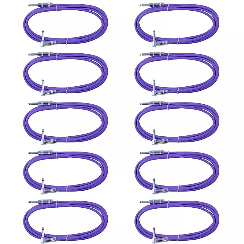 10Pack 6Ft Foot Mono Shielded 1/4 Mono Guitar Patch | Reverb